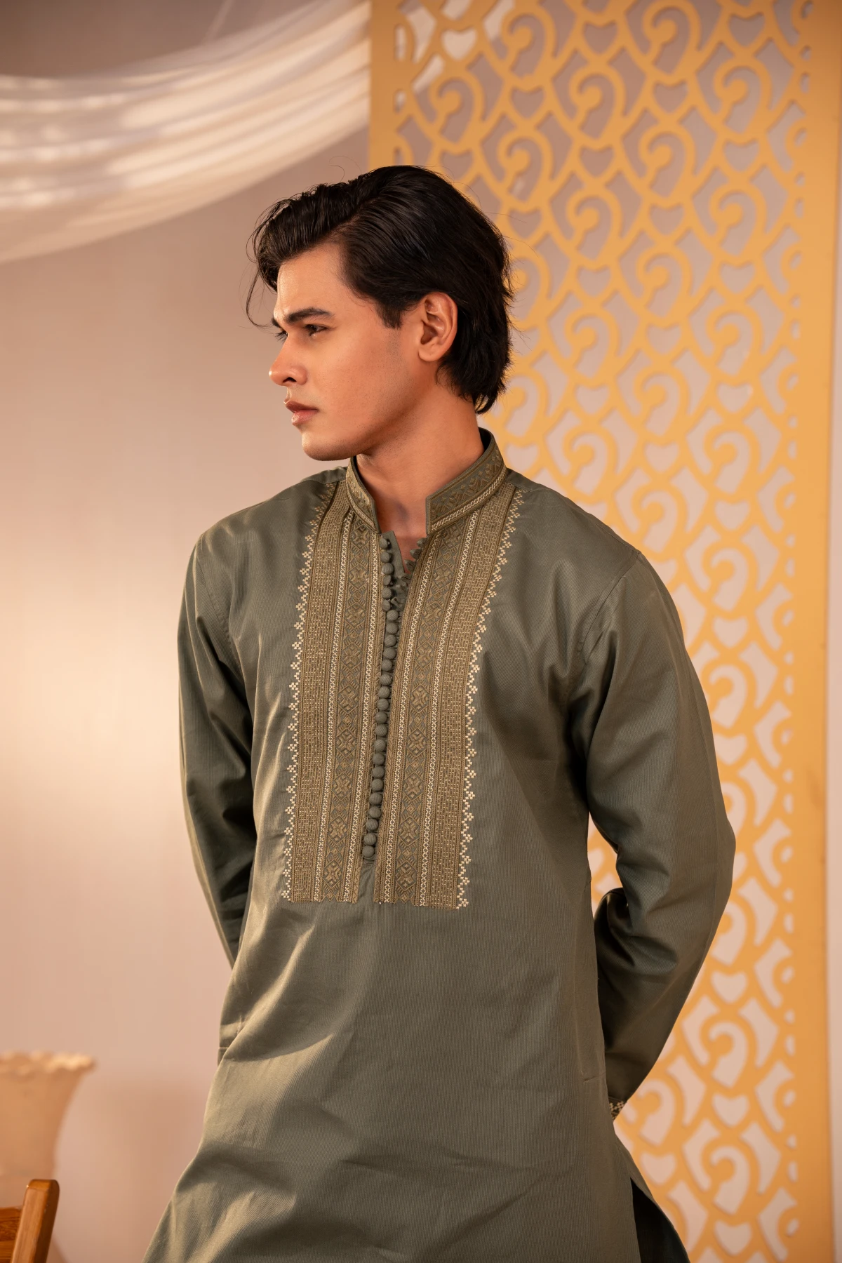ARZAALS SADDLE OLIVE PANJABI ST-06 || Arzaals